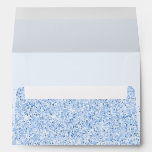 Modern Sparkling Baby Blue Glitter Wedding Envelope | Zazzle