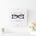 Modern Spectacles and Eye Chart For Eye Clinic Square Wall Clock | Zazzle