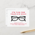 Modern Spectacles Eye Exam Appointment Reminder Postcard | Zazzle