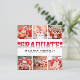 Modern Sports Photo Graduation Party Invitation | Zazzle