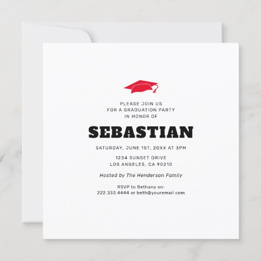 Modern Sports Photo Graduation Party Invitation | Zazzle