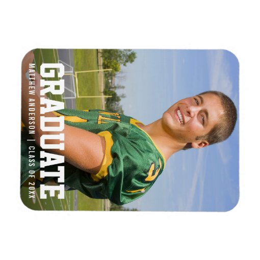 Modern Sporty Graduation Announcement Photo Magnet | Zazzle
