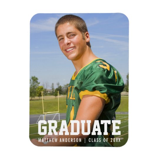 Modern Sporty Graduation Announcement Photo Magnet | Zazzle.com