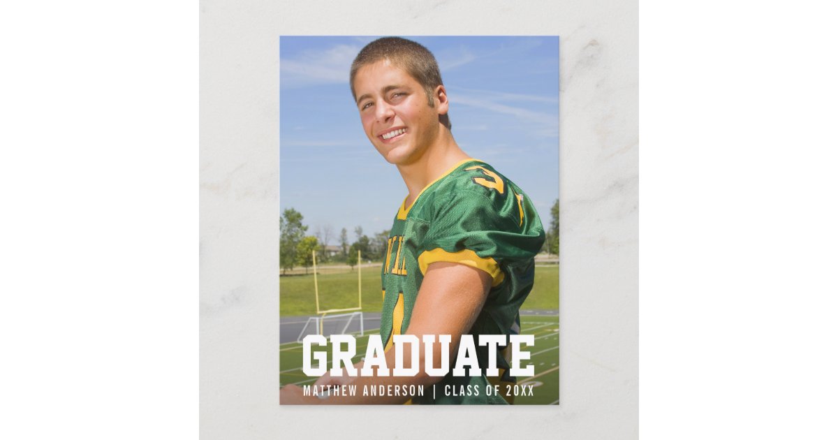 Modern Sporty Graduation Party Invitation Photo | Zazzle