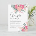 Modern spring pink green wedding change the date invitation | Zazzle