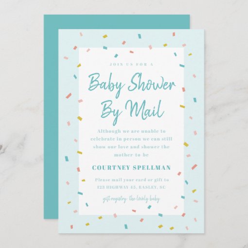 Modern Sprinkle Baby Shower by Mail Invitation | Zazzle