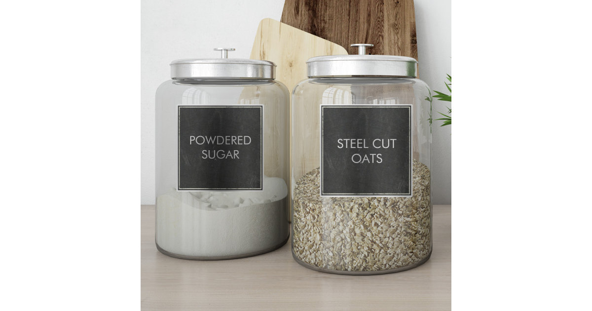Modern Square Chalkboard Pantry Labels | Zazzle