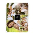 Modern Square Family Monogram Photo Collage Magnet | Zazzle