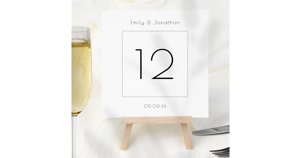 Modern Square Photo Wedding Table Number Card | Zazzle