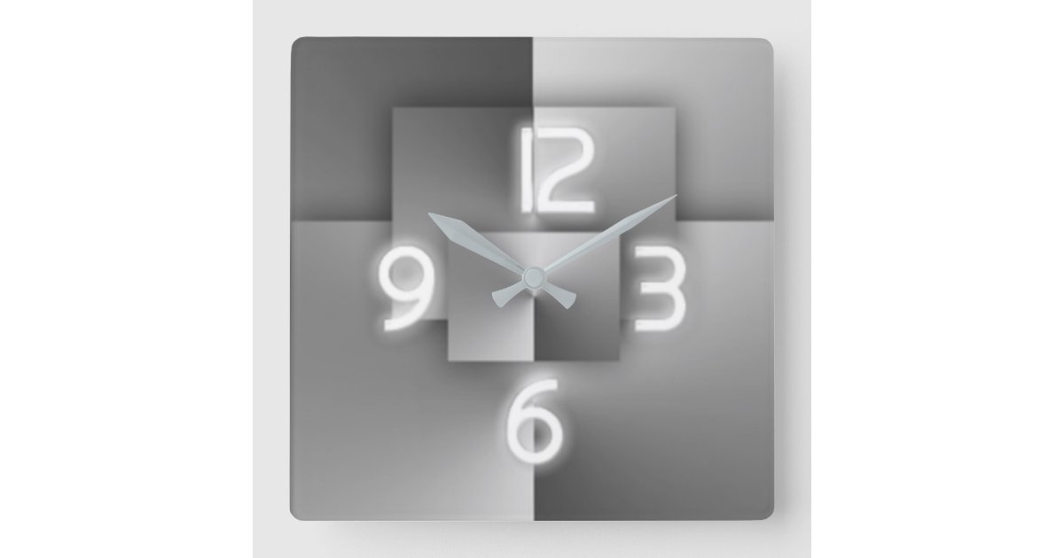 Modern Square Wall Clock | Zazzle