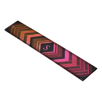Modern Squares Rustic Pink Geometric Monogram Ruler | Zazzle