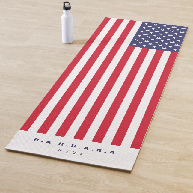 Modern Stars Stripes American Flag 4th of July Yoga Mat | Zazzle