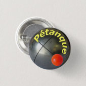 Modern steel petanque ball design button | Zazzle
