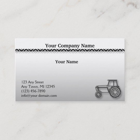 Modern Steel Tractor on Grey Gradient Illustration Business Card ...