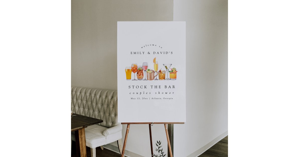 Modern Stock The Bar Shower Welcome Sign | Zazzle