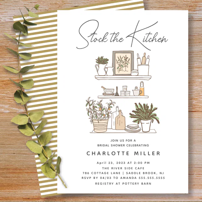 Modern Stock The Kitchen Bridal Shower Invitation Zazzle