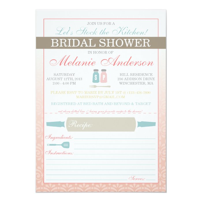 Modern Stock The Kitchen Bridal Shower Invites Zazzle