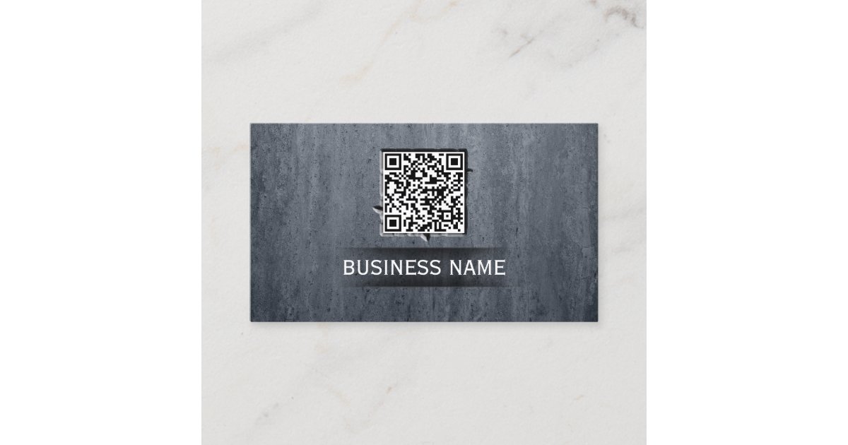 Modern Stone Background Cool QR Code Business Card | Zazzle