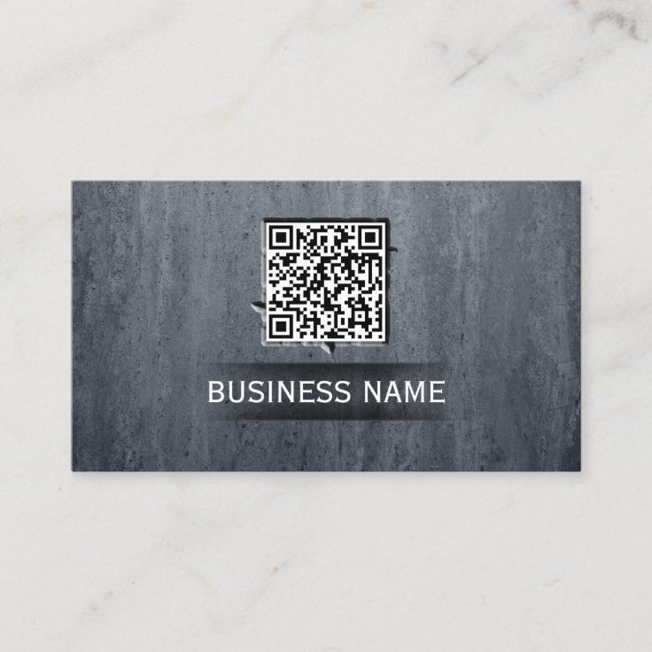 Modern Stone Background Cool QR Code Business Card | Zazzle
