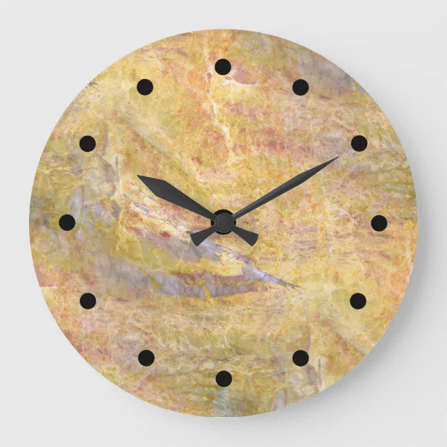 Modern Stone Background Large Clock | Zazzle