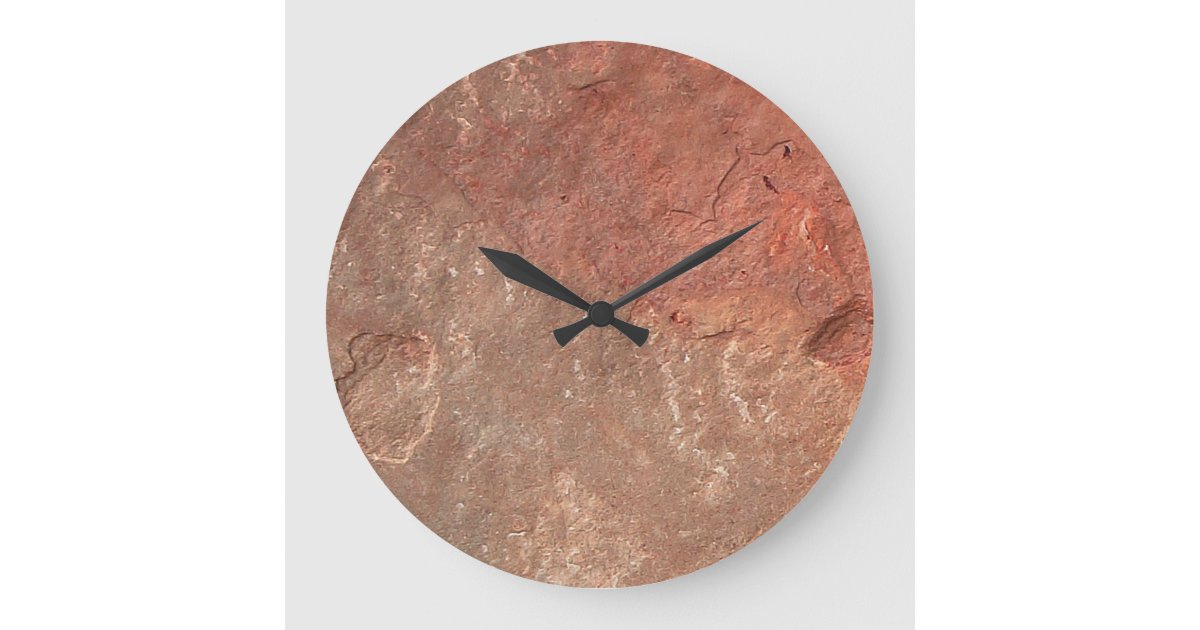 Modern Stone Look Wall Clock | Zazzle