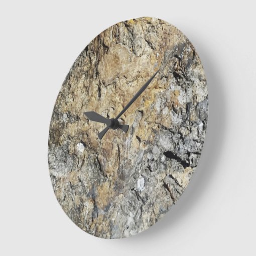 Modern Stone Look Wall Decor Large Clock | Zazzle