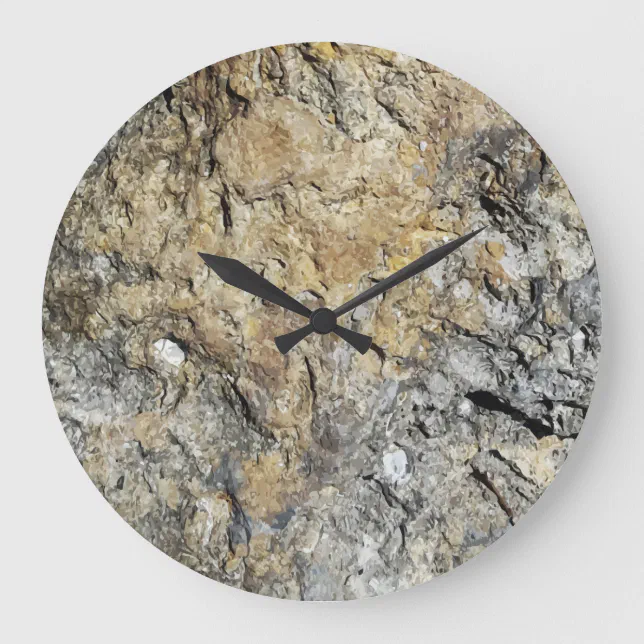 Modern Stone Look Wall Decor Large Clock | Zazzle