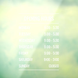 Modern Store Opening Hours Window Cling | Zazzle