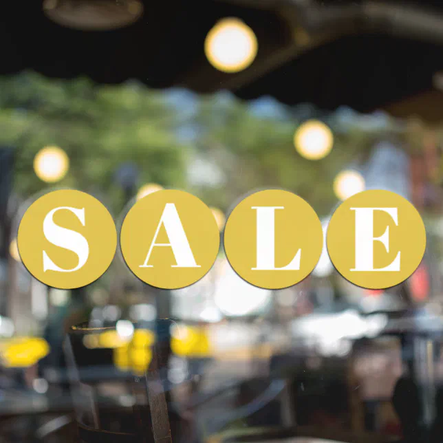 Modern Store Window Sale Yellow Window Cling | Zazzle