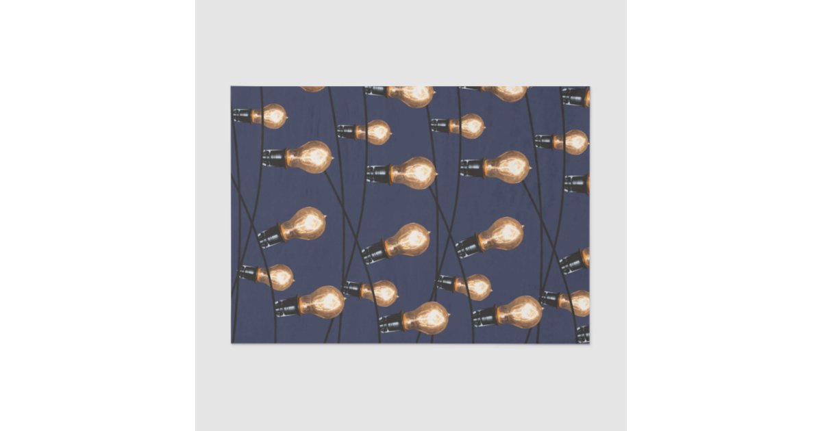 Modern String of Lights Edison Bulbs Tissue Paper | Zazzle