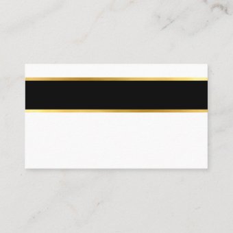 MODERN STRIP band simple stylish black gold Business Card | Zazzle