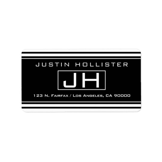 Modern Striped Black & White Label | Zazzle.com