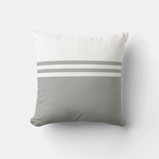 Modern striped Grey and White Throw Pillow | Zazzle.com