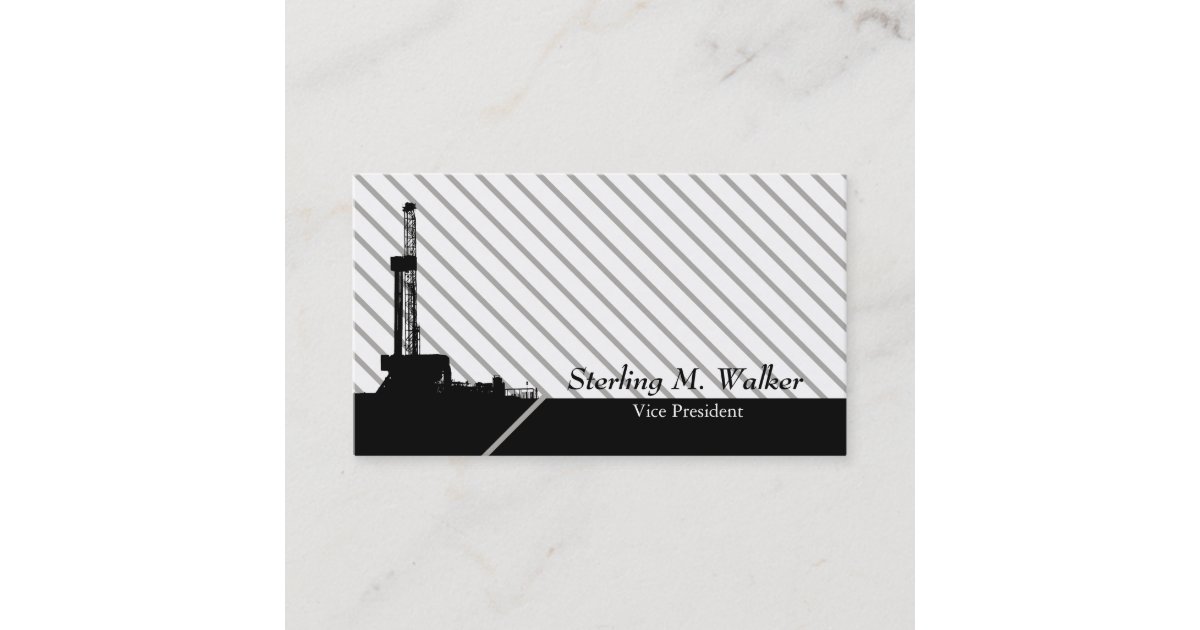 Modern Striped Oilfield Design Business Card | Zazzle