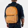 Modern striped pattern in shades of orange printed backpack | Zazzle