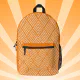 Modern striped pattern in shades of orange printed backpack | Zazzle