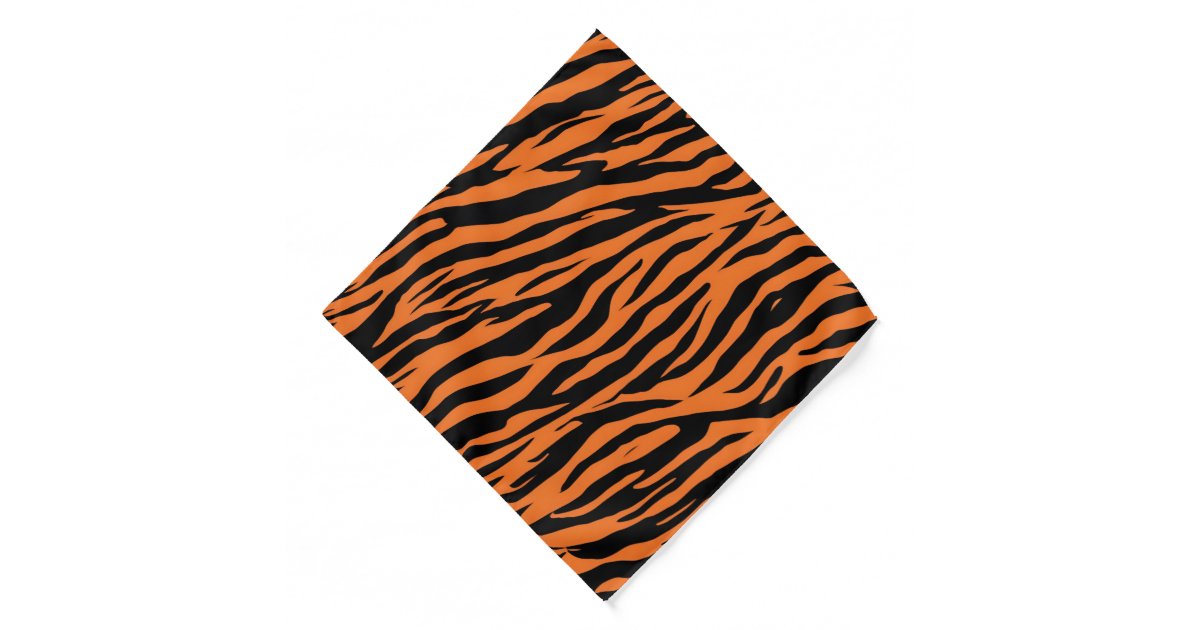 Modern Striped tiger skins Print feline wild black Bandana | Zazzle