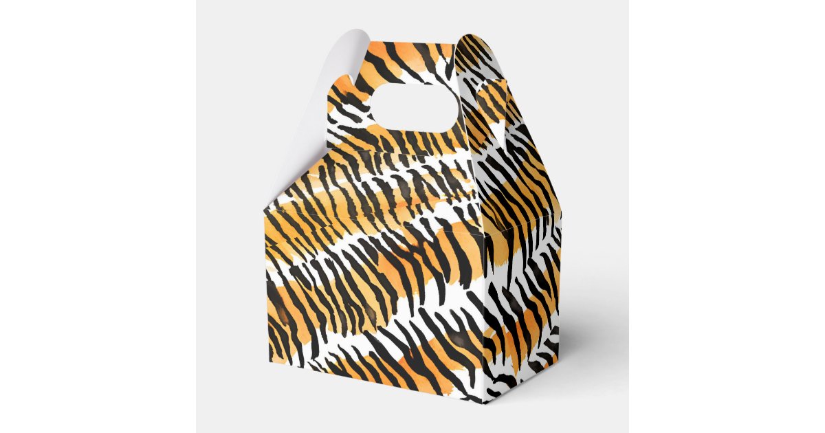 Modern Striped tiger skins Print wild animals wild Favor Boxes | Zazzle