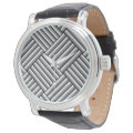 Modern stripes in black, white and gray - cool watch | Zazzle