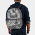 Modern stripes in black, white and gray - custom printed backpack | Zazzle