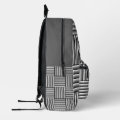Modern stripes in black, white and gray - custom printed backpack | Zazzle