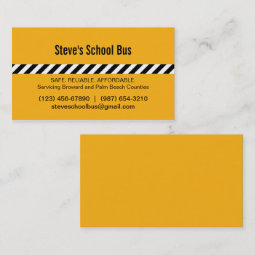 Modern Stripes School Bus Business Card | Zazzle