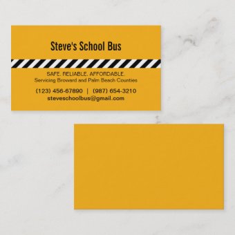 Modern Stripes School Bus Business Card | Zazzle