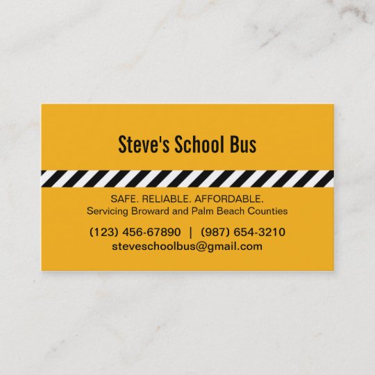 Modern Stripes School Bus Business Card | Zazzle.com