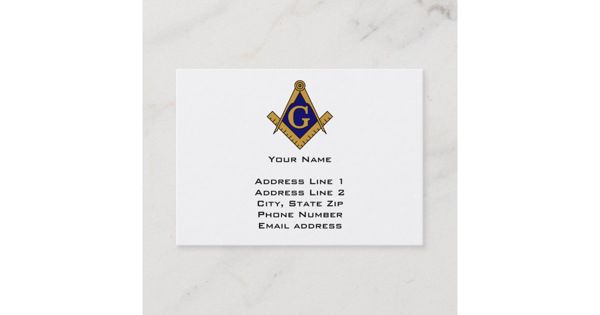 Modern Style Freemason Business Card | Zazzle