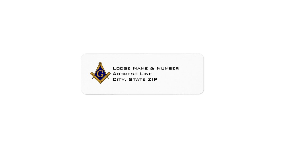 Modern Style Masonic Lodge Address Label | Zazzle
