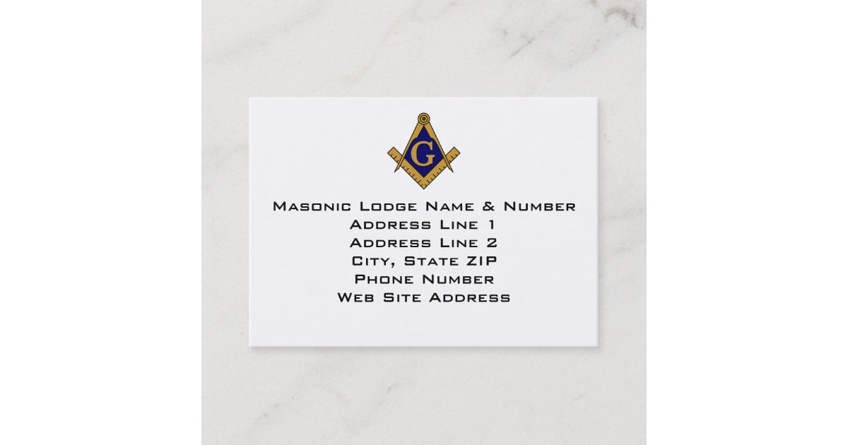 Modern Style Masonic Lodge Business Card | Zazzle
