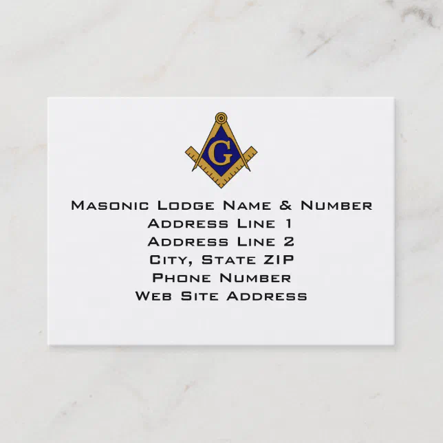 Modern Style Masonic Lodge Business Card | Zazzle