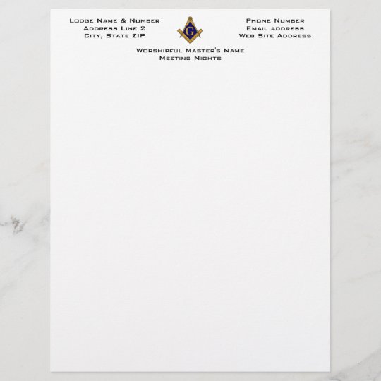 Modern Style Masonic Lodge Letterhead | Zazzle.com