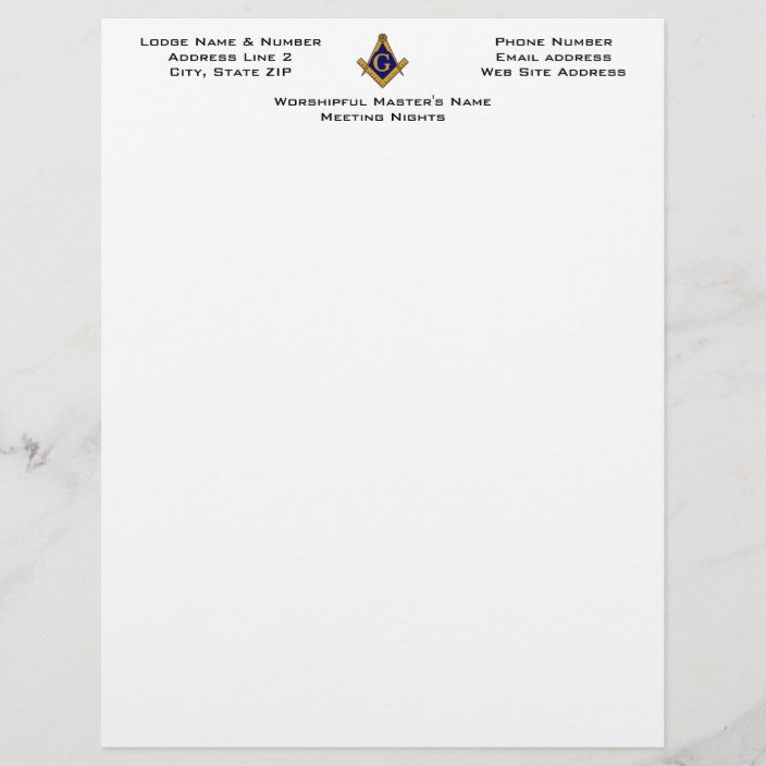 Modern Style Masonic Lodge Letterhead | Zazzle.com